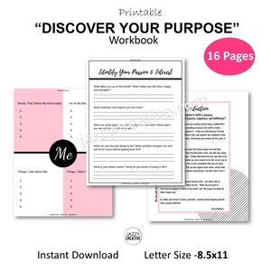 Discover Your Purpose Workbook, 16 Pages, How to Guide, Self Assessment ...