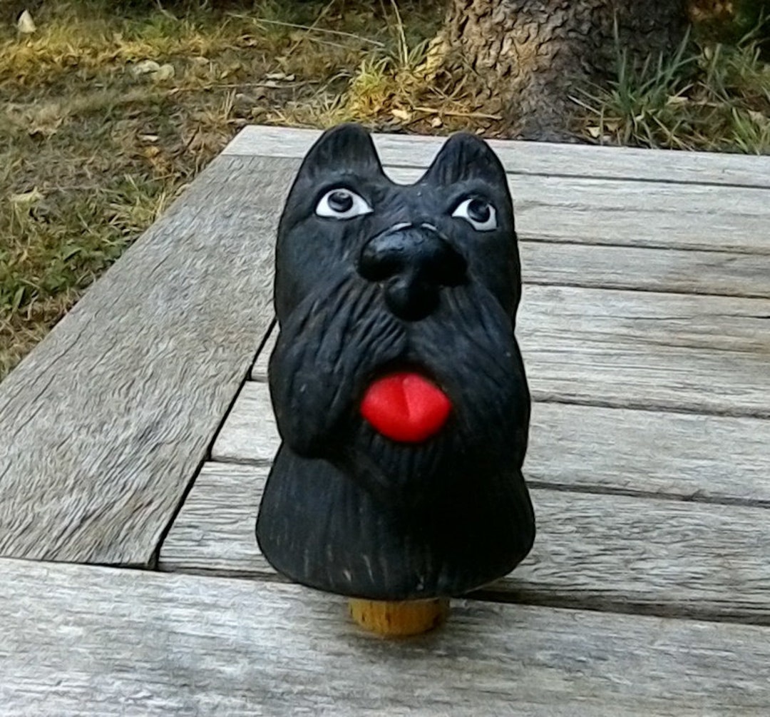 Vintage SCOTTIE DOG HEAD Cork Stopper Dept 56 Scotty Dog Lover Gift ...