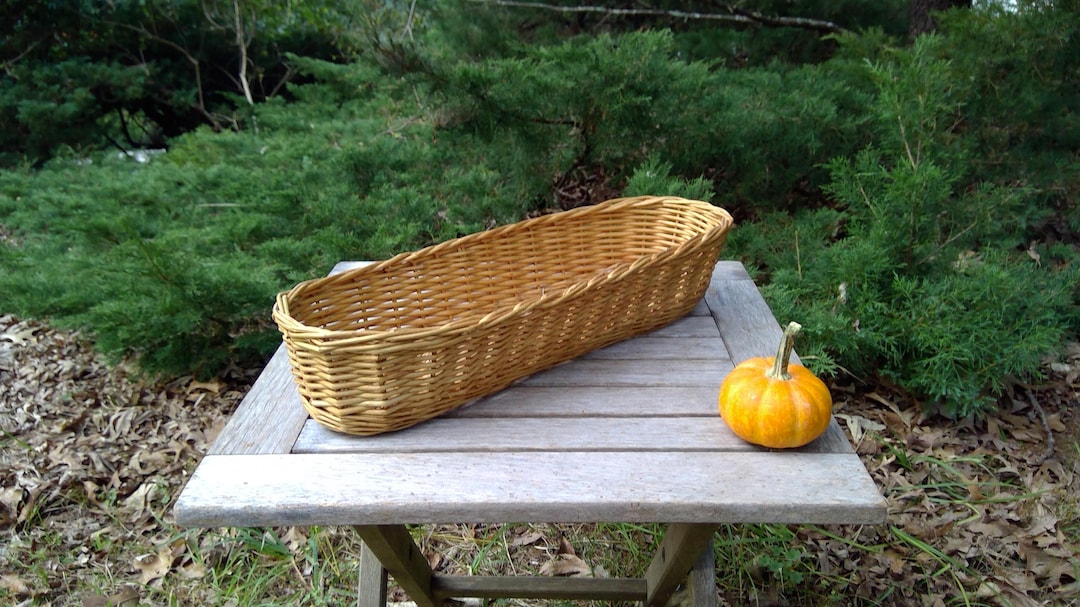 Vintage Bread Basket LONG Baguette Wicker BASKET App 18 Farmhouse Table ...
