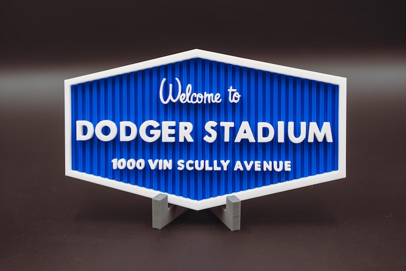 Welcome to Dodger Stadium 3D Printed Sign for Desk or Wall Display ...