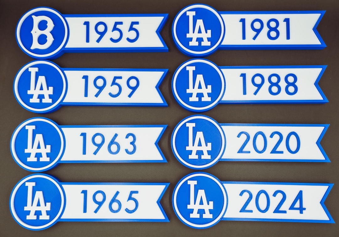 Dodgers Championship Banners - Individual Signs - for Desk or Wall ...
