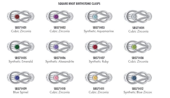Lestage Convertible Square Knot Birthstone Collection - Etsy