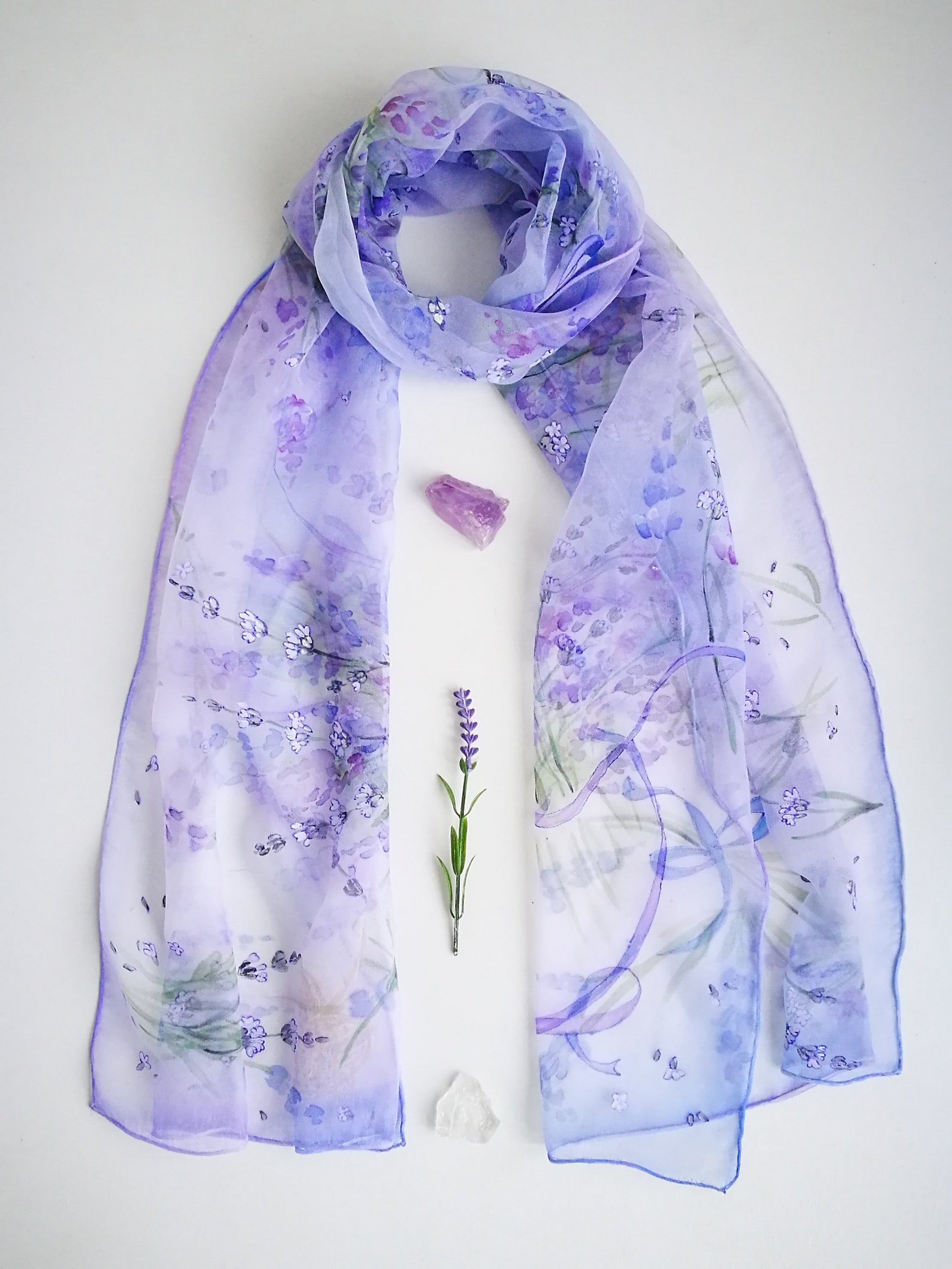 Lavenders Scarf purple Blue Violet Scarves floral Spring | Etsy
