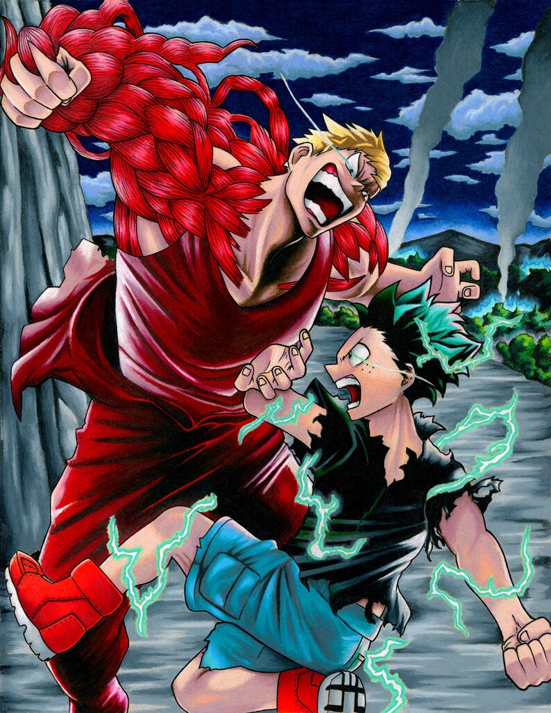 Deku Vs Muscular Print Etsy