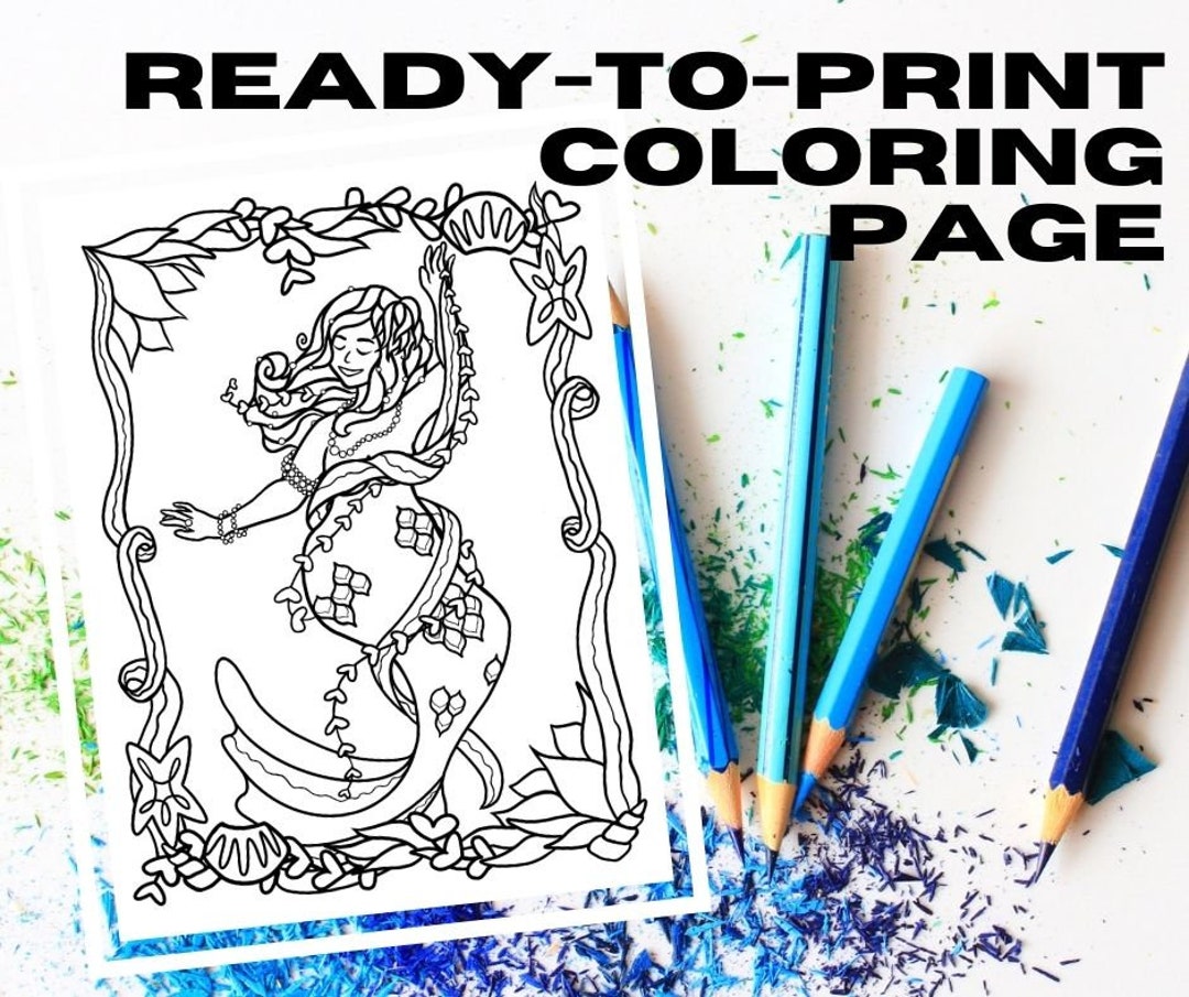Dancing Mermaid Queen | Printable Coloring Page | Girls Just Wanna Have ...
