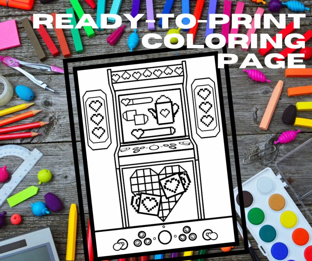 Printable "game of Tea" Coloring Page | Retro Coffee Tea Video Game ...