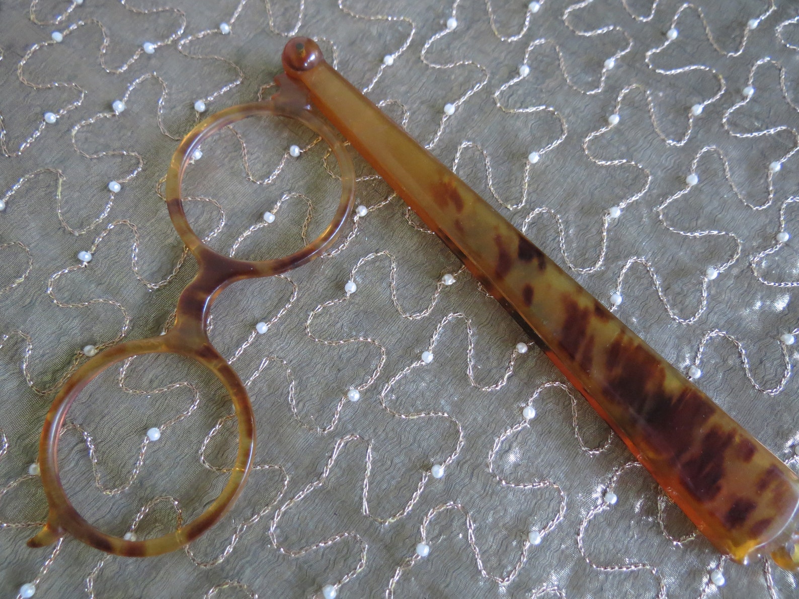 Folding Eyeglasses Victorian Faux Tortoise Lorgnette | Etsy