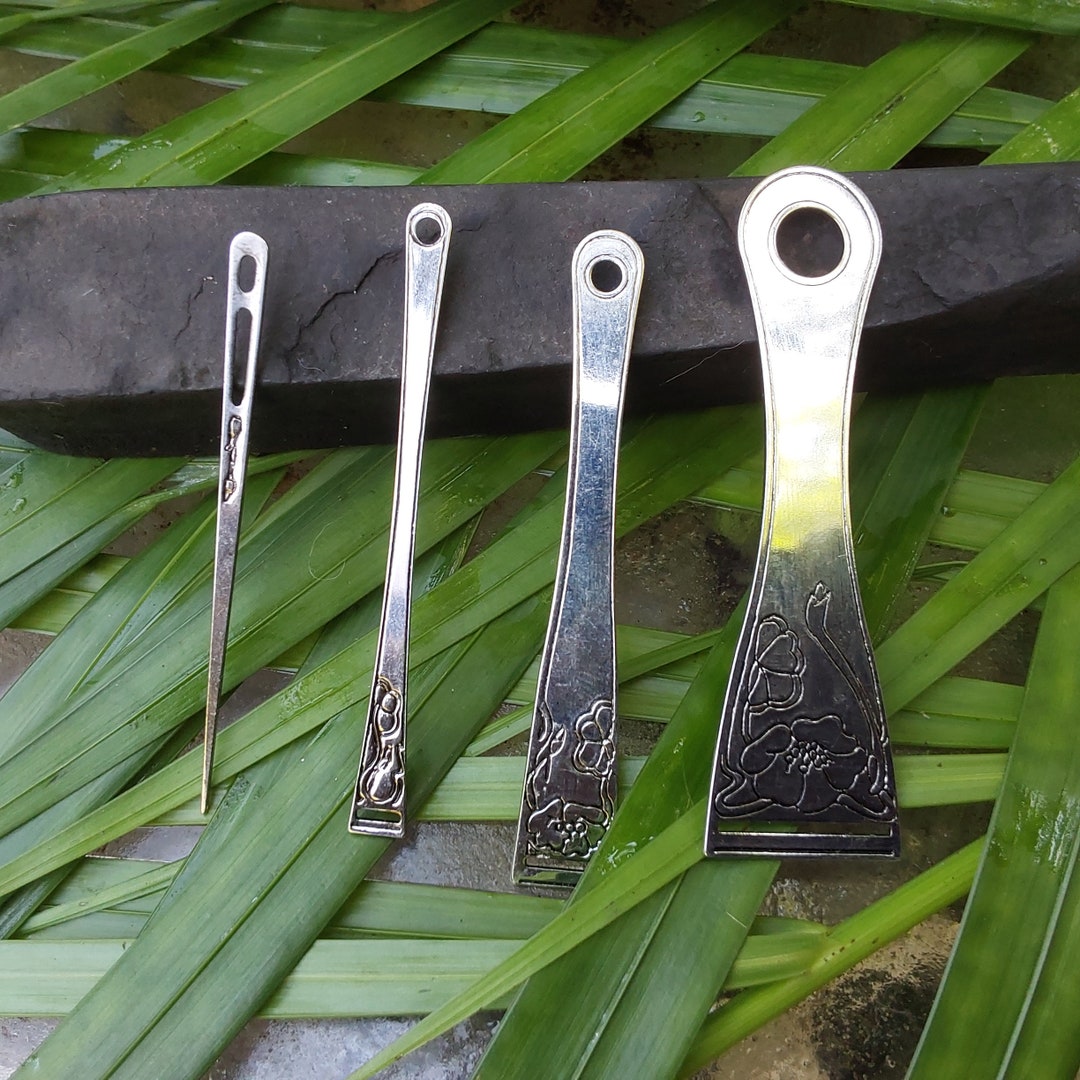 Silver Tone Metal Sewing Bodkin Set Modern Lace Bodkins 4 Piece Set ...