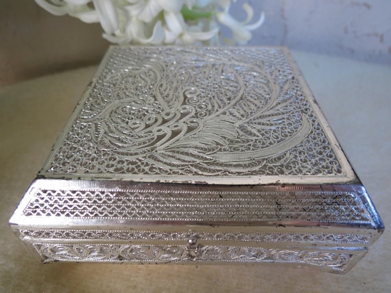 Thailand Silver Filigree Box Antique Trinket Box Marked - Etsy