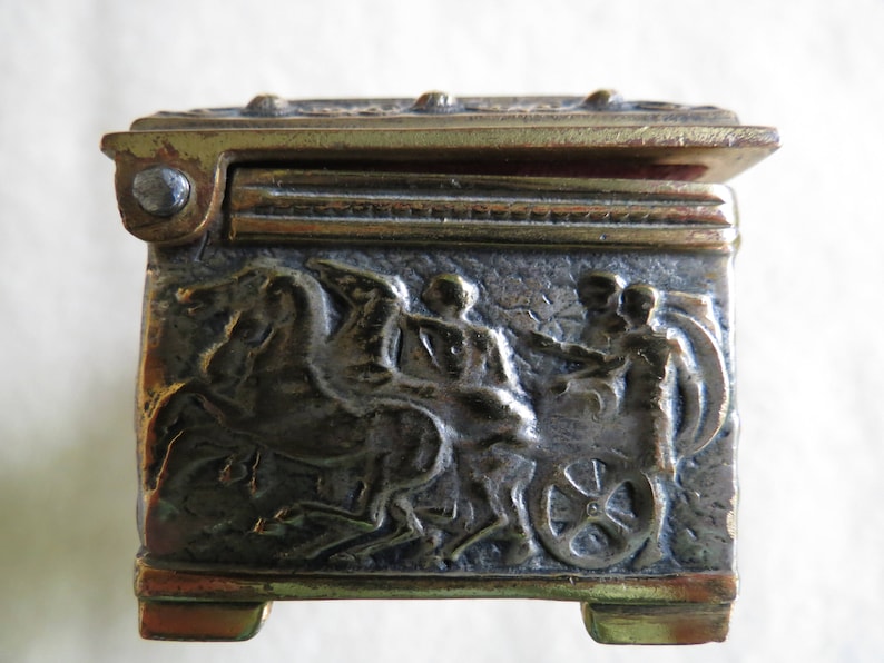 Bronze German Trinket Box Velvet Lined Victorian Keepsake - Etsy