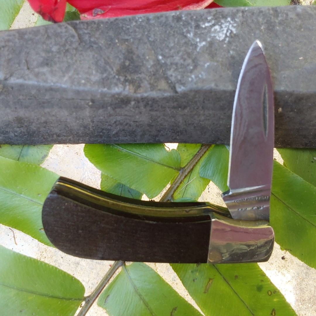 Eagle Brand Damascus Blade Knife Small Wood Handle Knife Folding Pocket ...