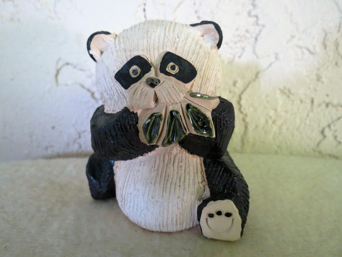 Riconada Panda Bear Artesonia Rinconada Uruguay Figurine | Etsy