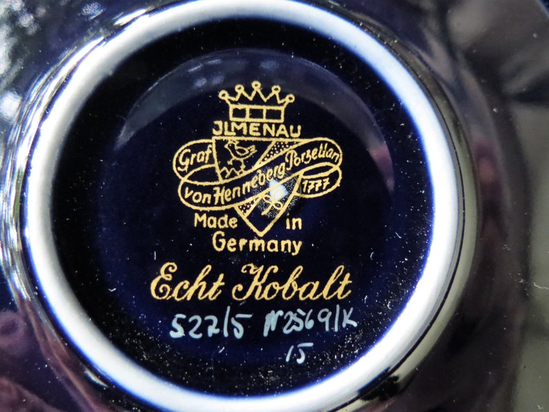 Cobalt Blue German Bowl Echt Kobalt Hand Painted Germany - Etsy