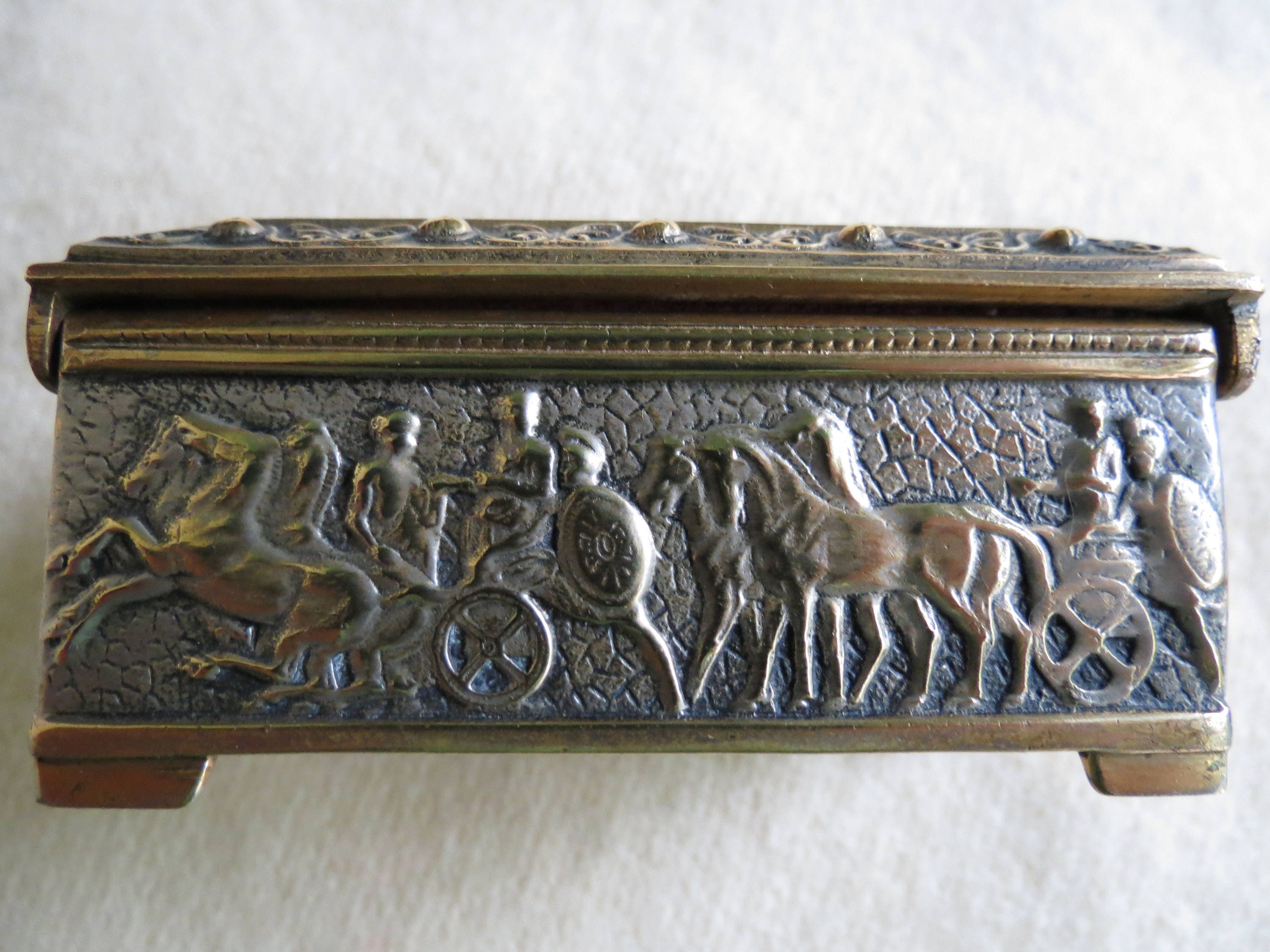 Bronze German Trinket Box Velvet Lined Victorian Keepsake | Etsy