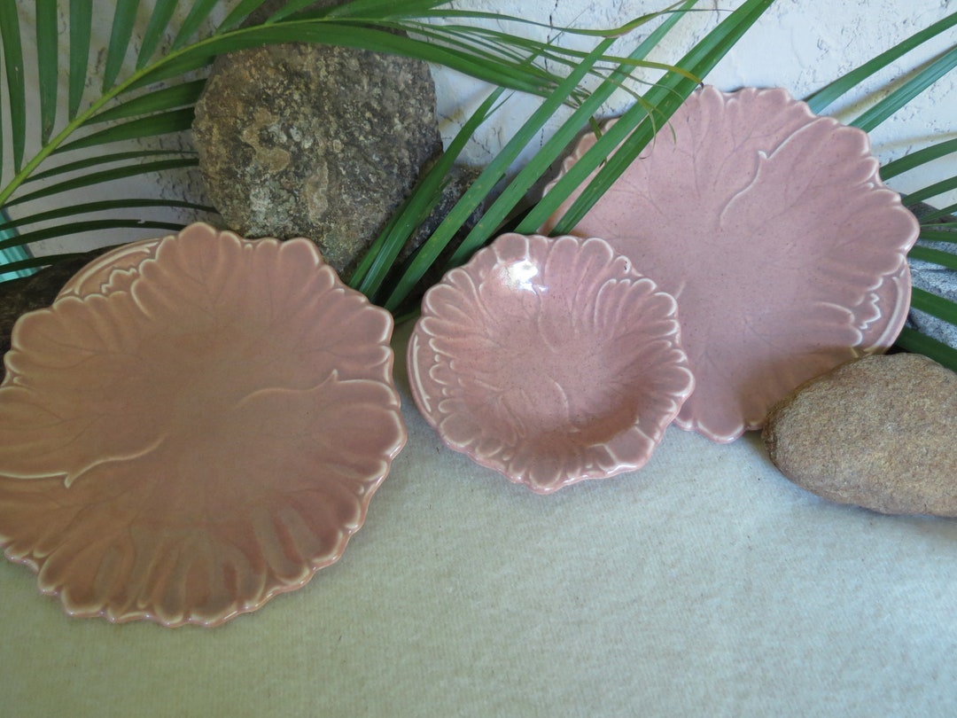 Woodfield Pattern by Steubenville Dessert Plates Pink Pottery Dishes 3 ...