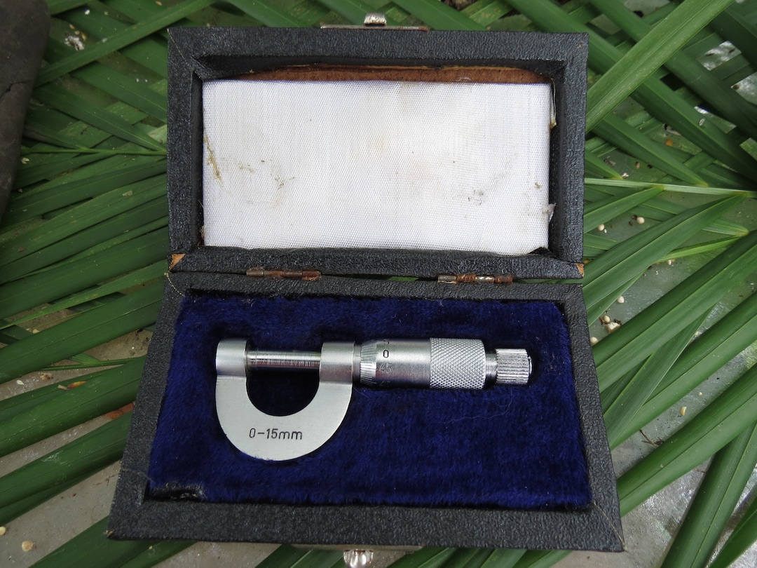 Antique Micrometer in Original Fitted Box - Stainless Steel Measuring ...