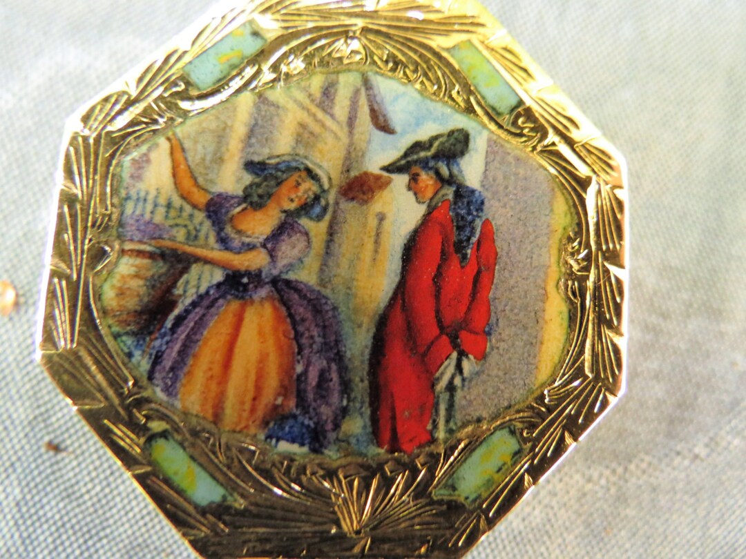 Sterling Enamel Snuff Box Italian Silver Vermeil Enameled Snuff Box or ...