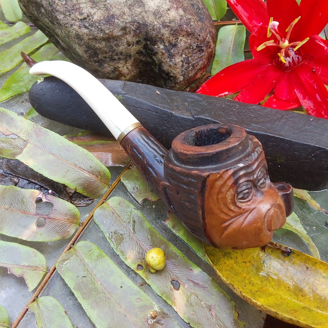 Carved Monkey Face Pipe Old Smoking Tobacco Pipe Imported Very Nice ...