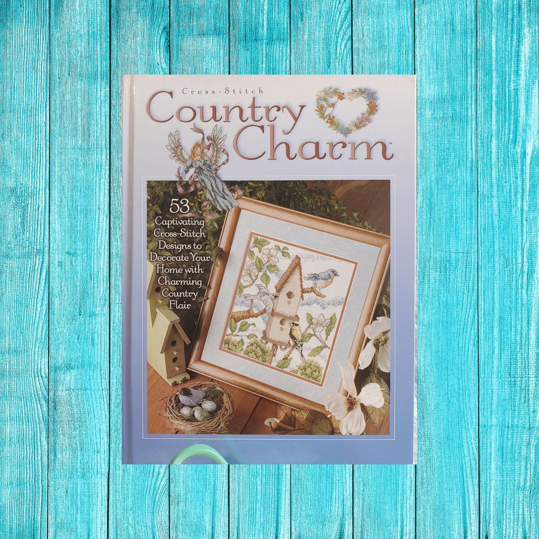 Vintage Cross Stitch Pattern Book, Country Charm - Etsy