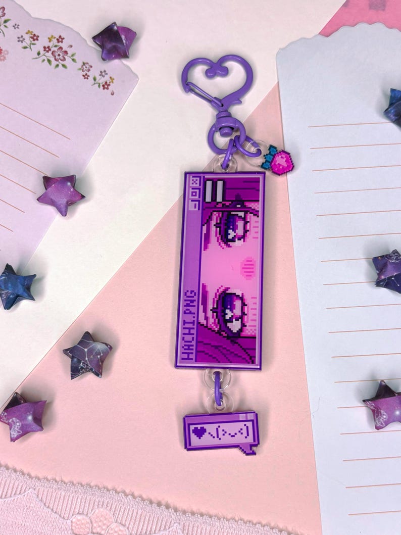 Nana and Hachi Acrylic Keychain: Shoujo Anime Pixel Art - Etsy