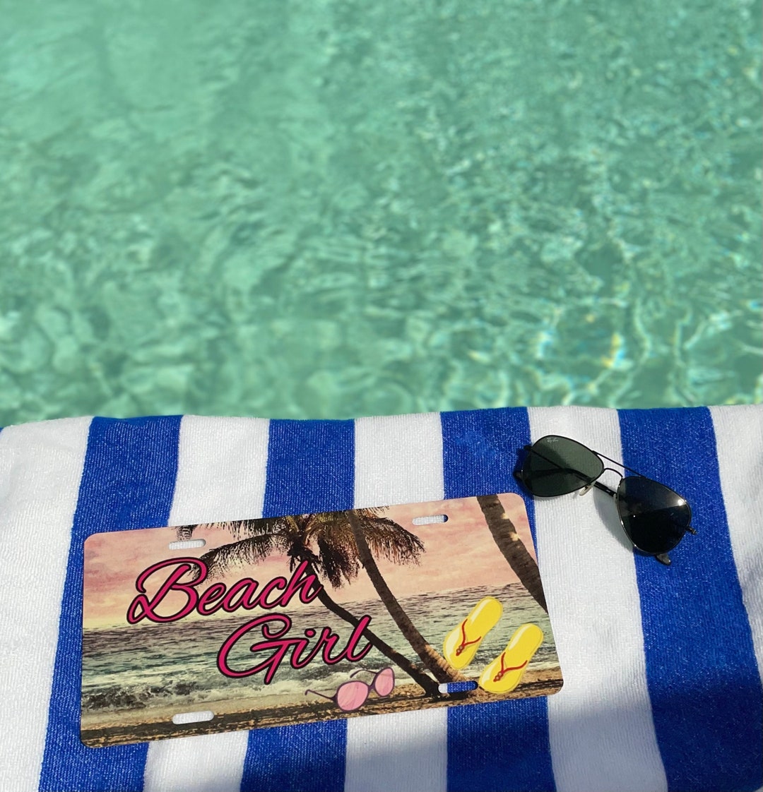 Beach License Plate * Tropical Car Plate * Beach Scene * License Plate ...