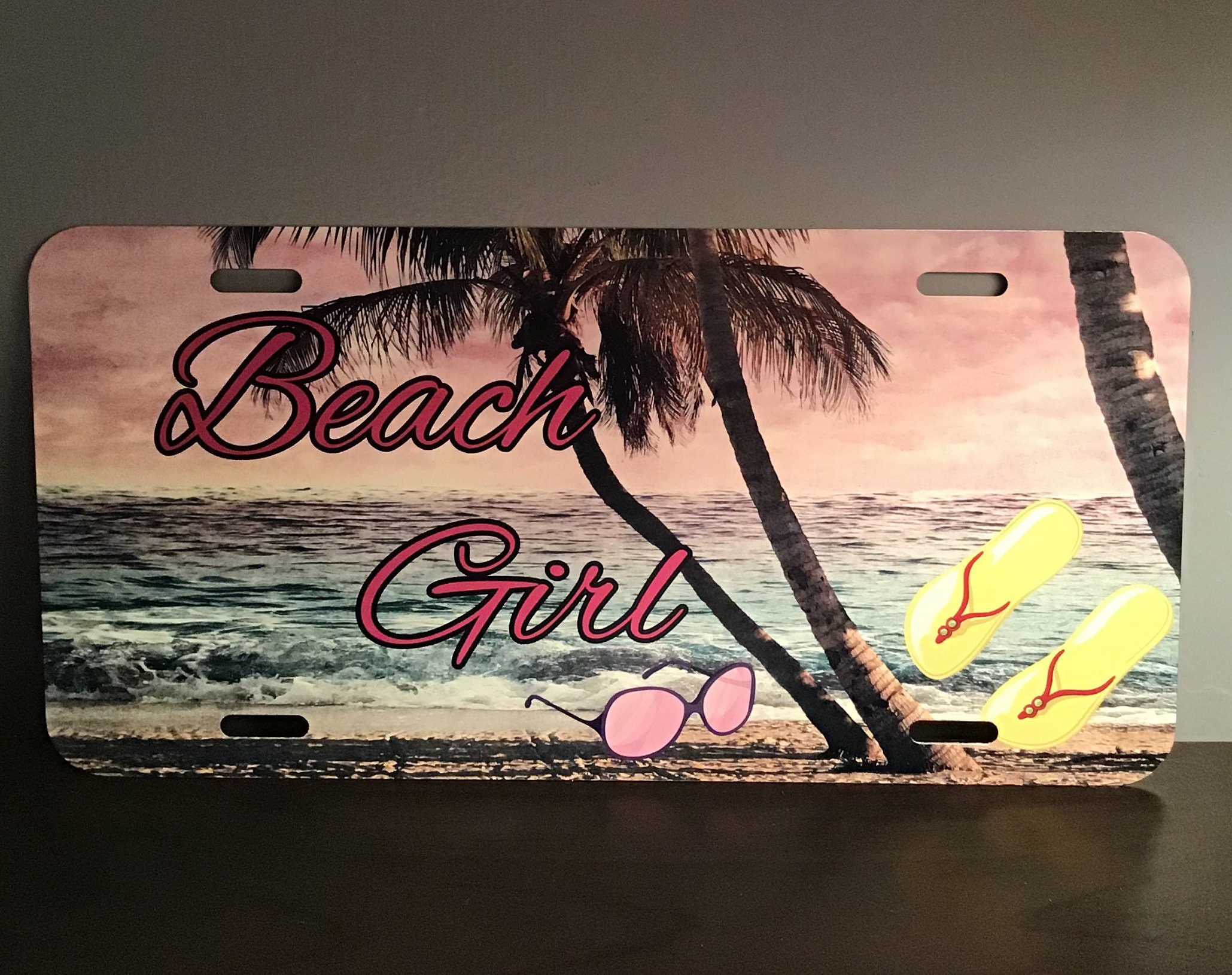 Beach License Plate Tropical Car Plate Beach Scene - Etsy