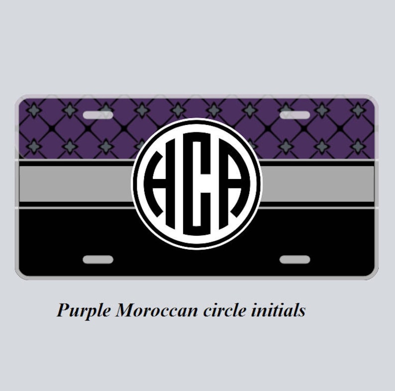 Moroccan Design License Car Plate for Front of Car Monogram | Etsy