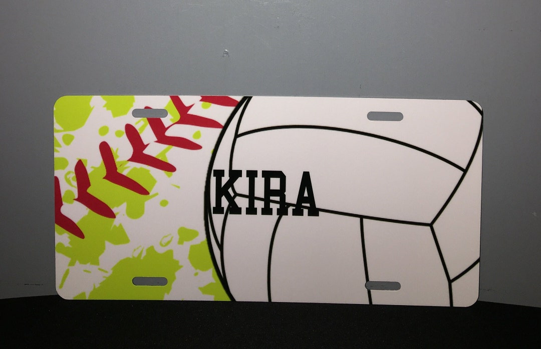 Volleyball Softball Car License Plate Monogram, Volleyball Softball ...