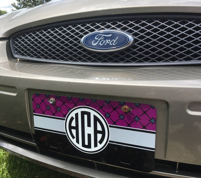 Moroccan Design License Car Plate for Front of Car Monogram | Etsy
