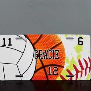 Volleyball Basketball Softball Baseball Car License Plate Monogram ...