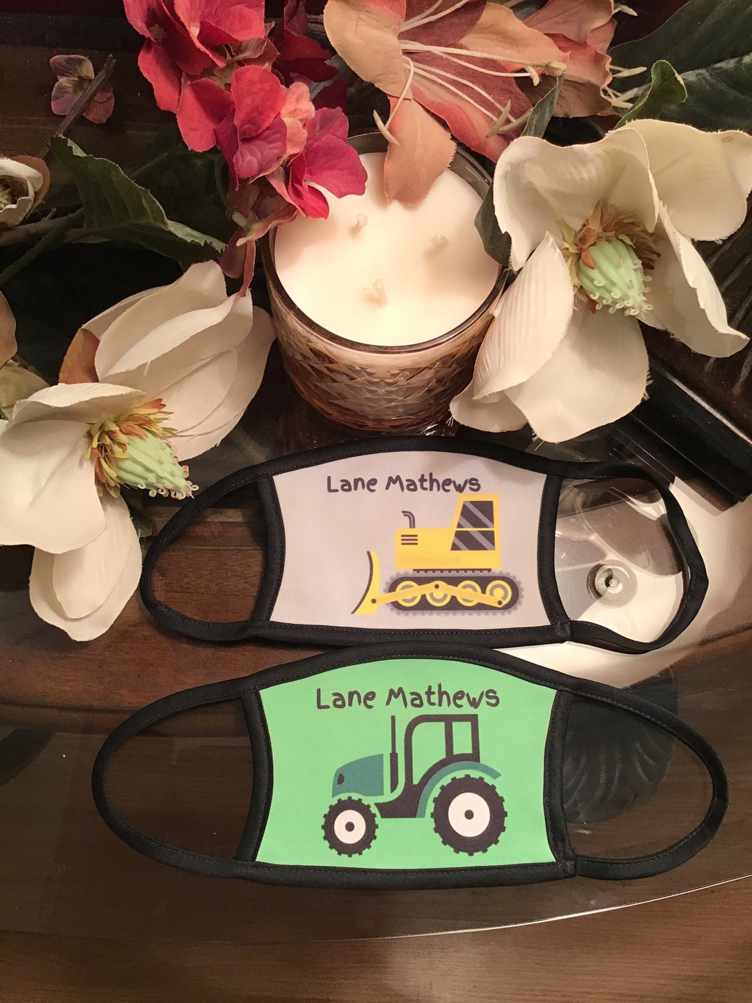 Tractor Face Mask Bulldozer Face Mask Racecar Face Mask Three Layer ...