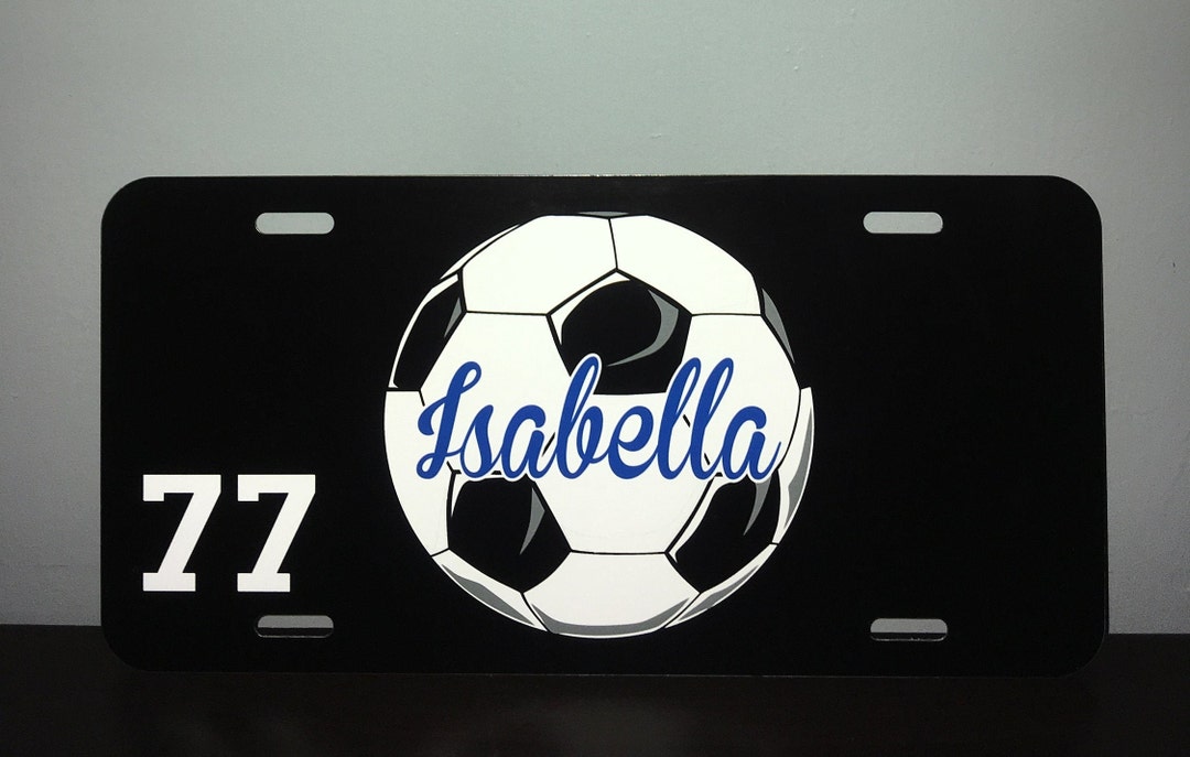 Soccer License Plate for Front of Car With Monogram * Soccer Gift ...