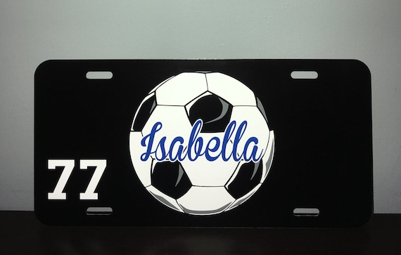 Soccer license plate for front of car with Monogram Soccer - Etsy Italia