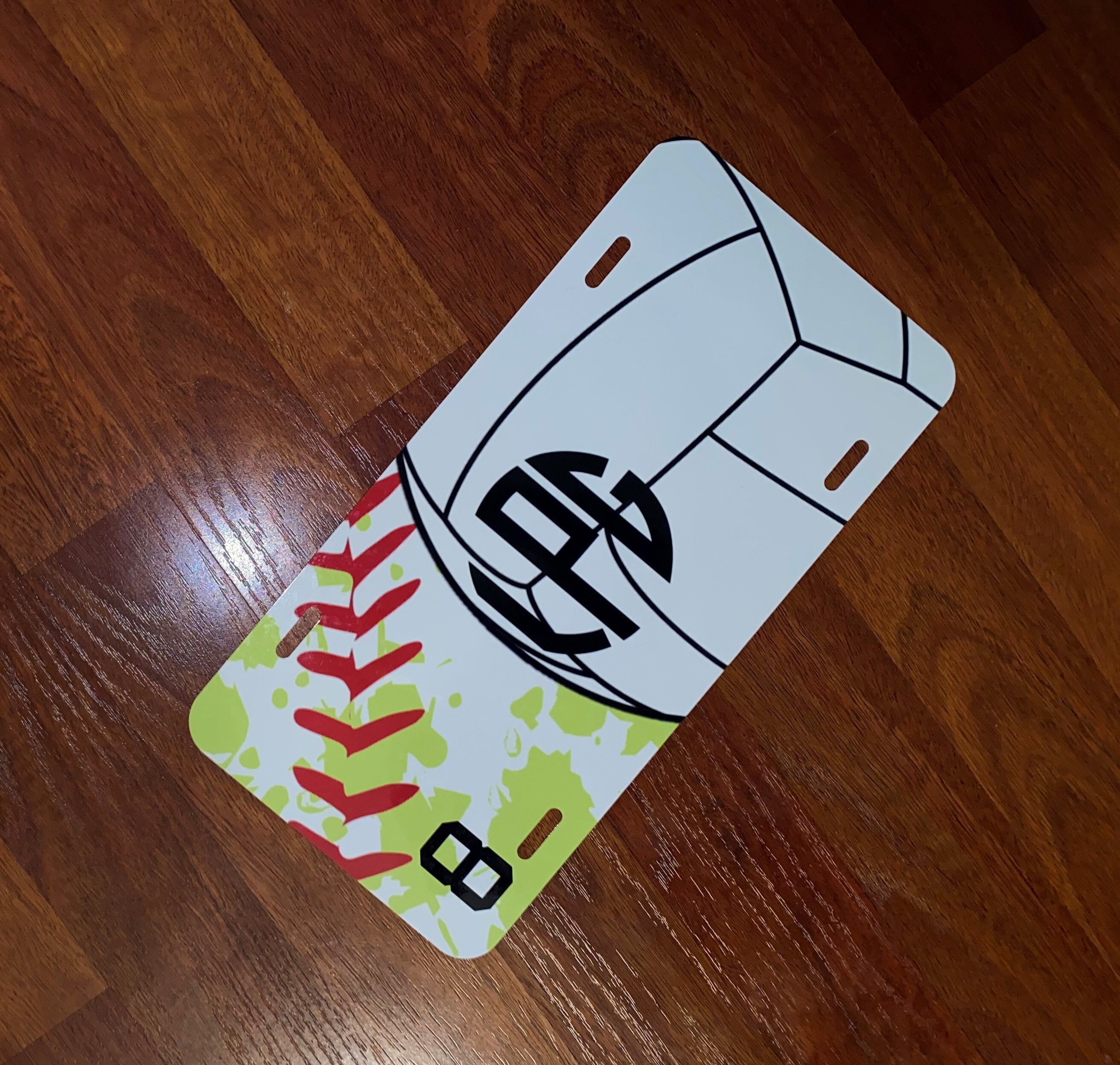 Volleyball Softball Car License Plate Monogram Volleyball | Etsy