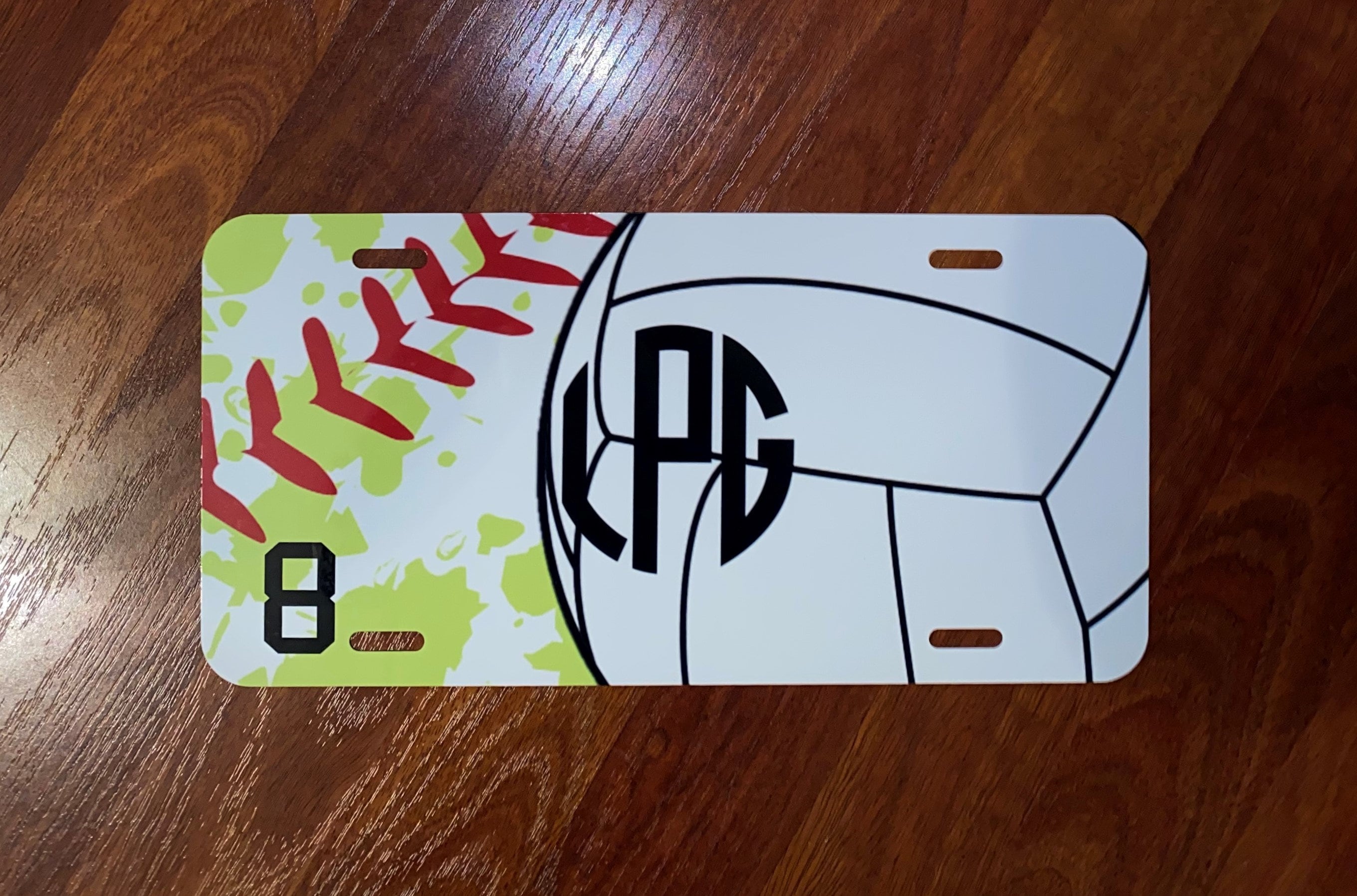 Volleyball Softball Car License Plate Monogram Volleyball | Etsy
