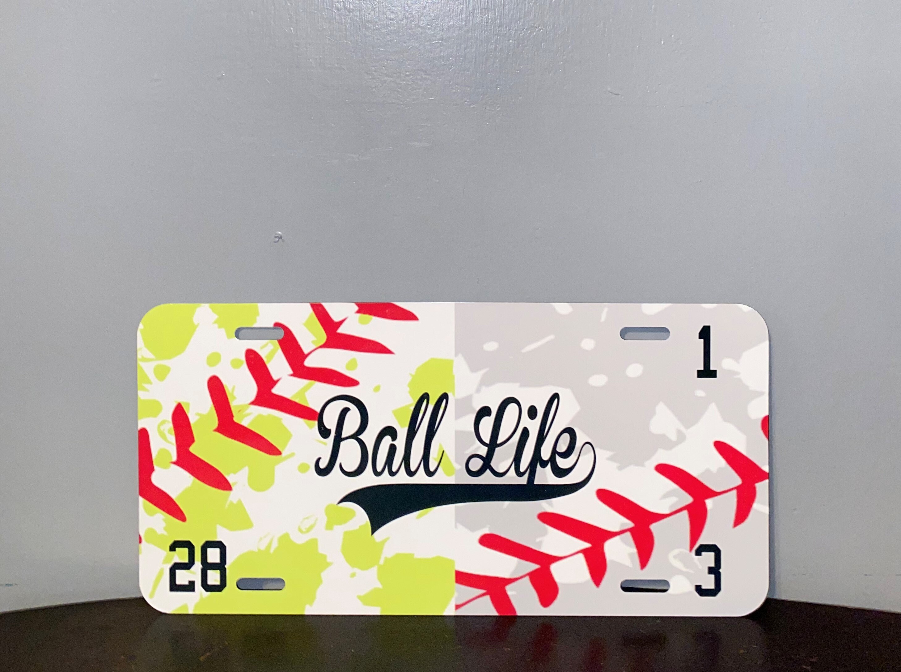 Baseball Softball License Plate Half Baseball Softball Car | Etsy