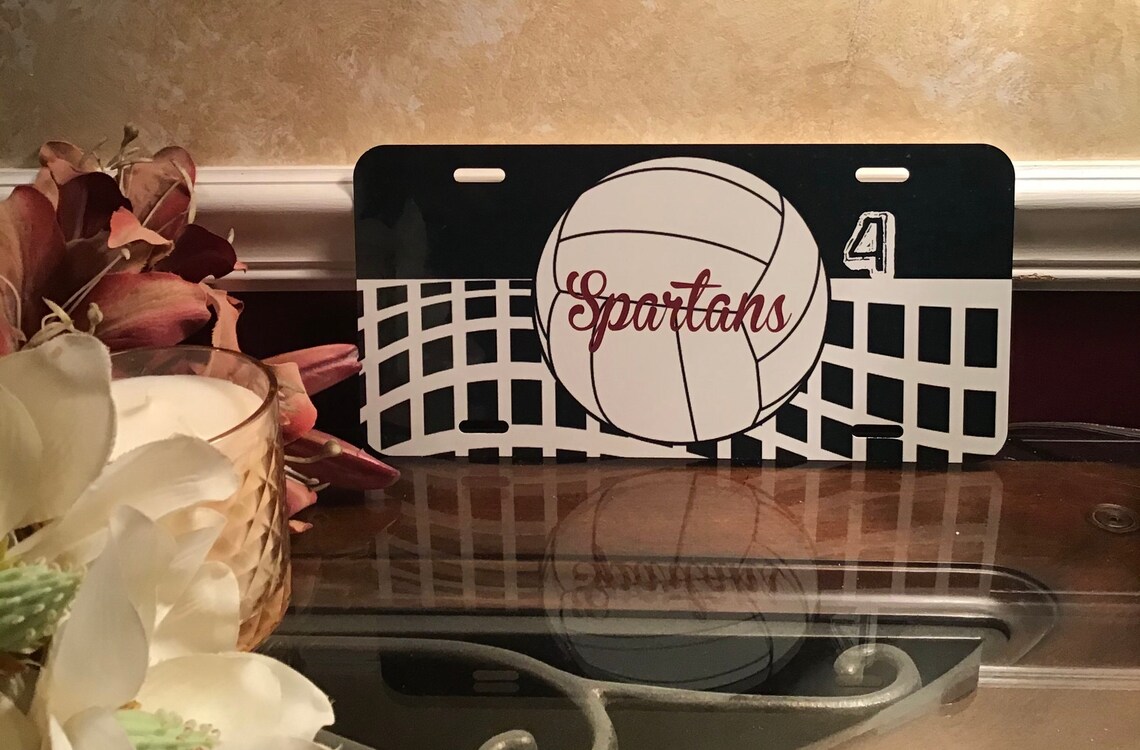 Volleyball License Plate for Front of Car With Monogram | Etsy
