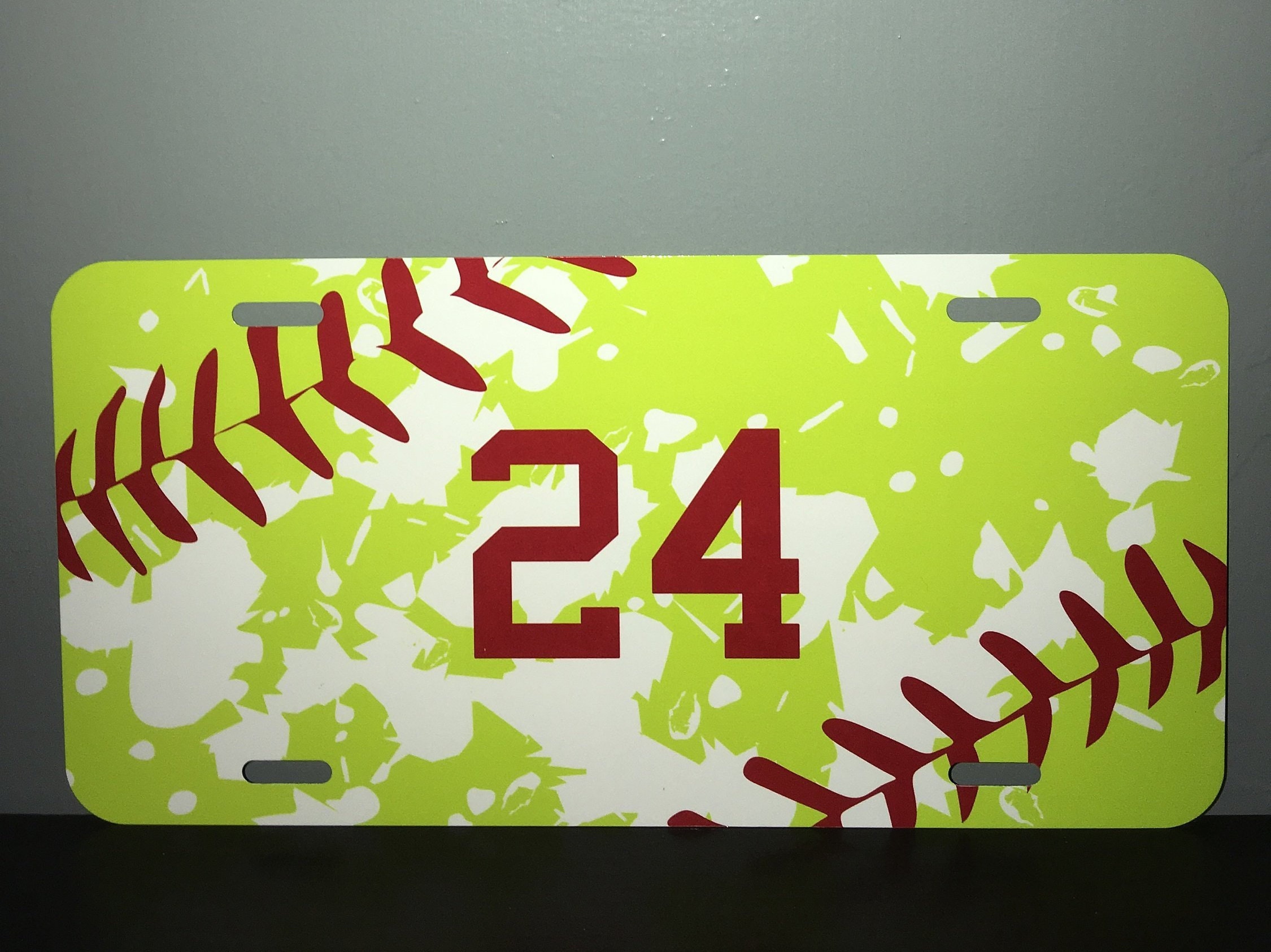 Baseball or Softball license plate for car front with monogram - Etsy ...