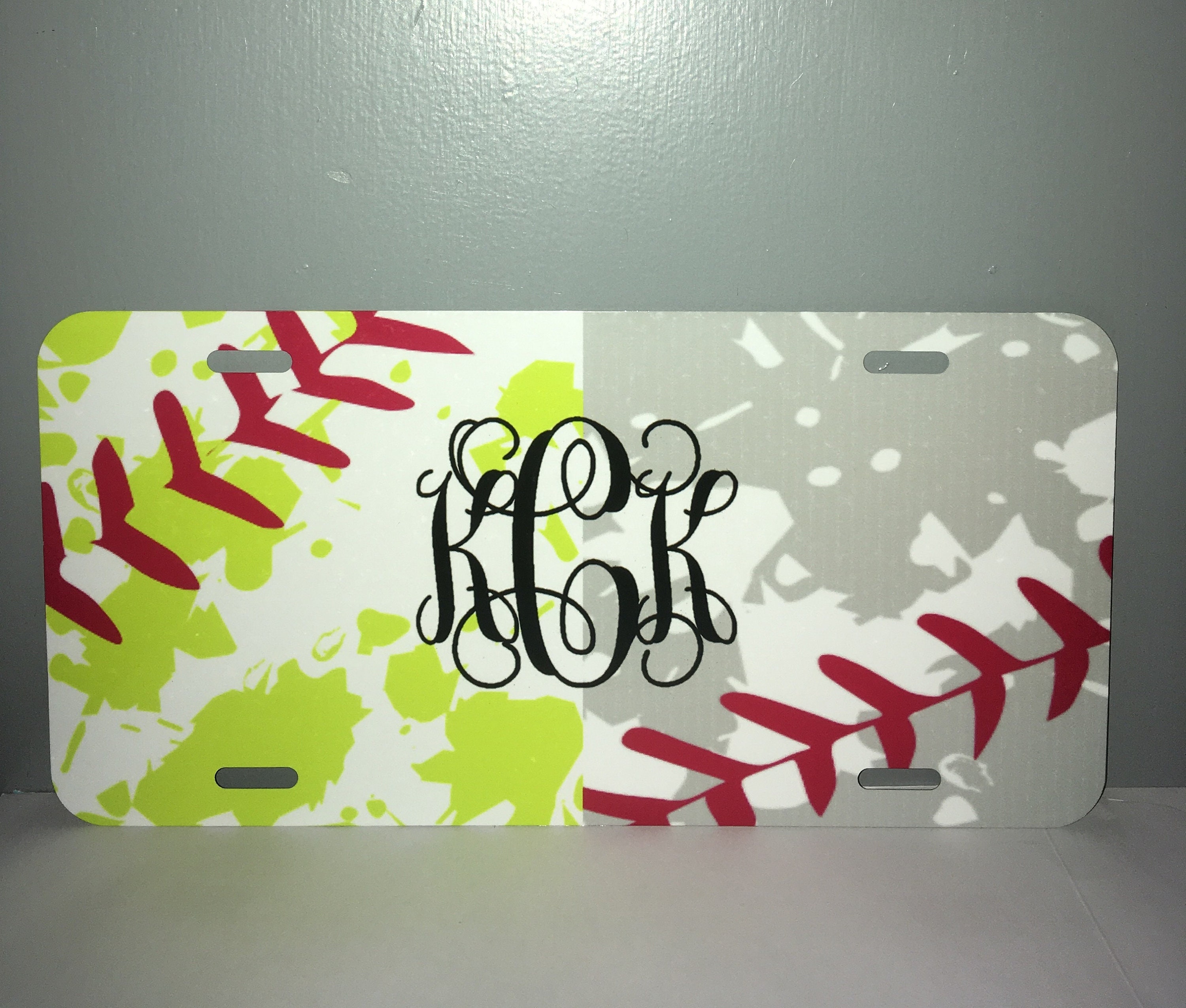 Baseball Softball License Plate Half Baseball Softball Car | Etsy