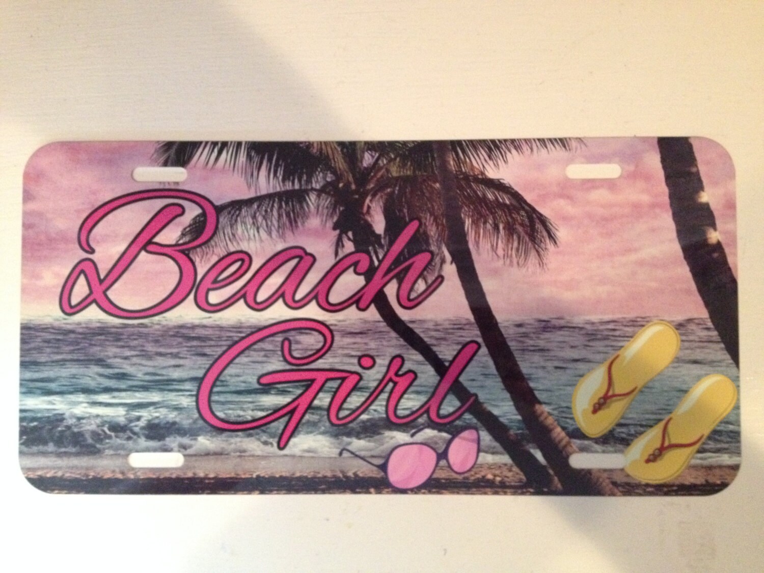 Beach License Plate Tropical Car Plate Beach Scene - Etsy