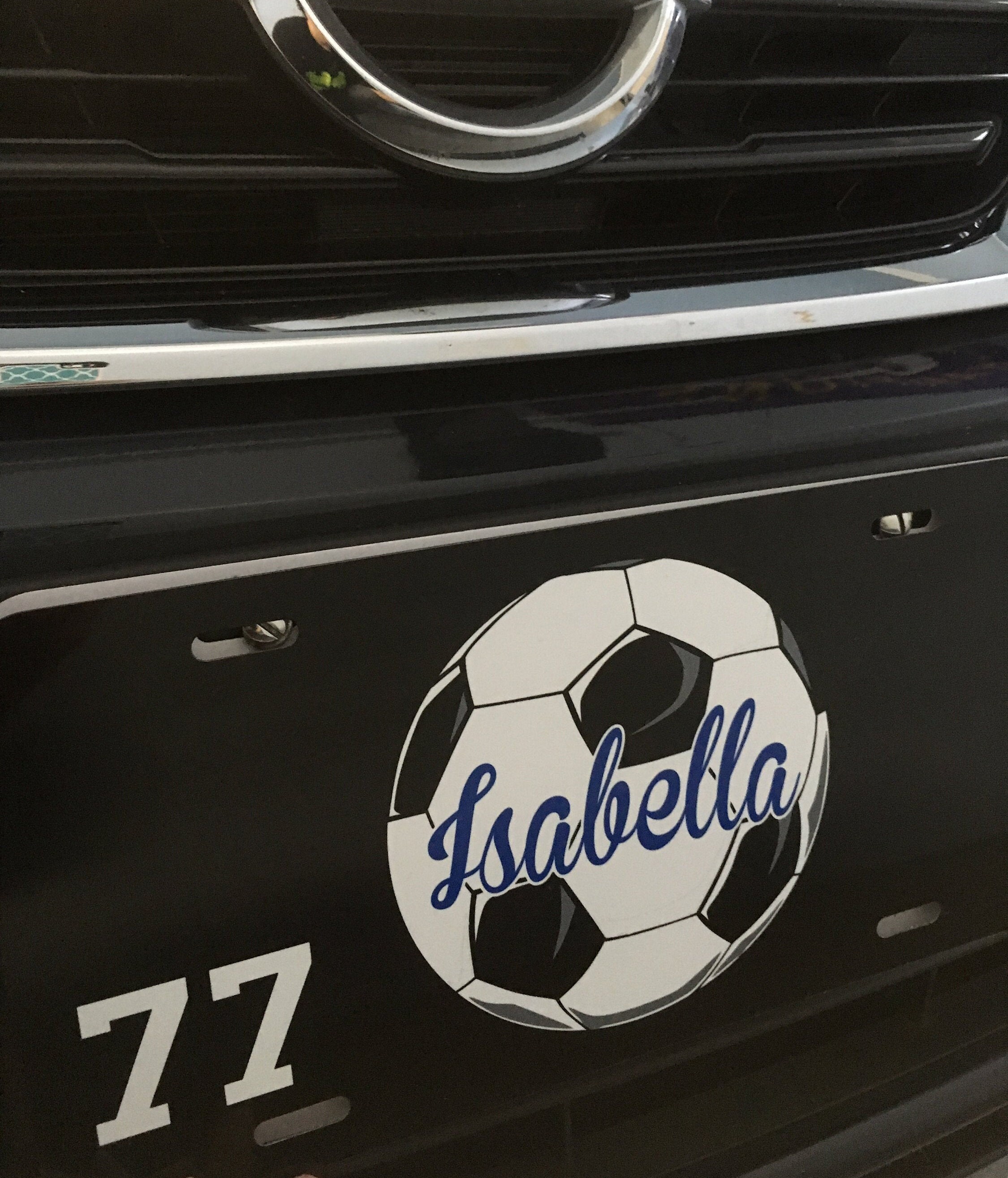 Soccer license plate for front of car with Monogram Soccer | Etsy
