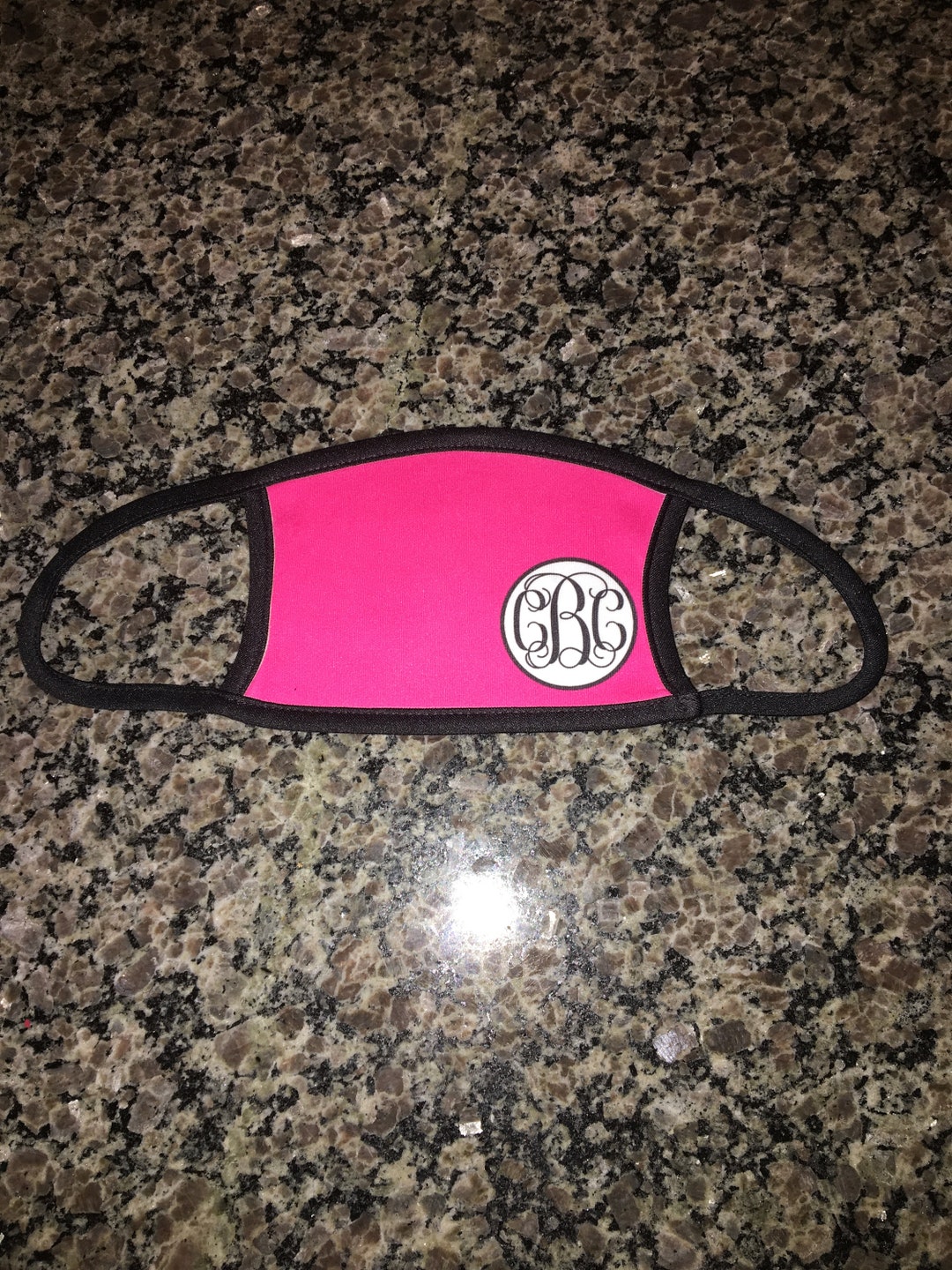 Monogram Face Mask With Initials or Name Three Layer Mask Personalized ...