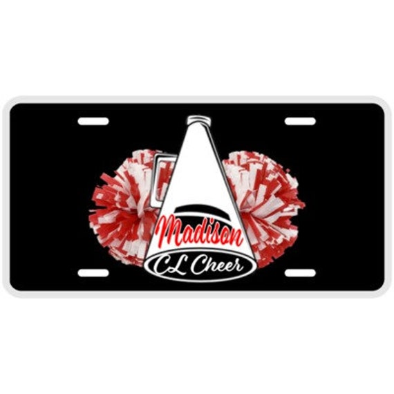 Cheerleader License Plate for Front of Car With Monogram - Etsy