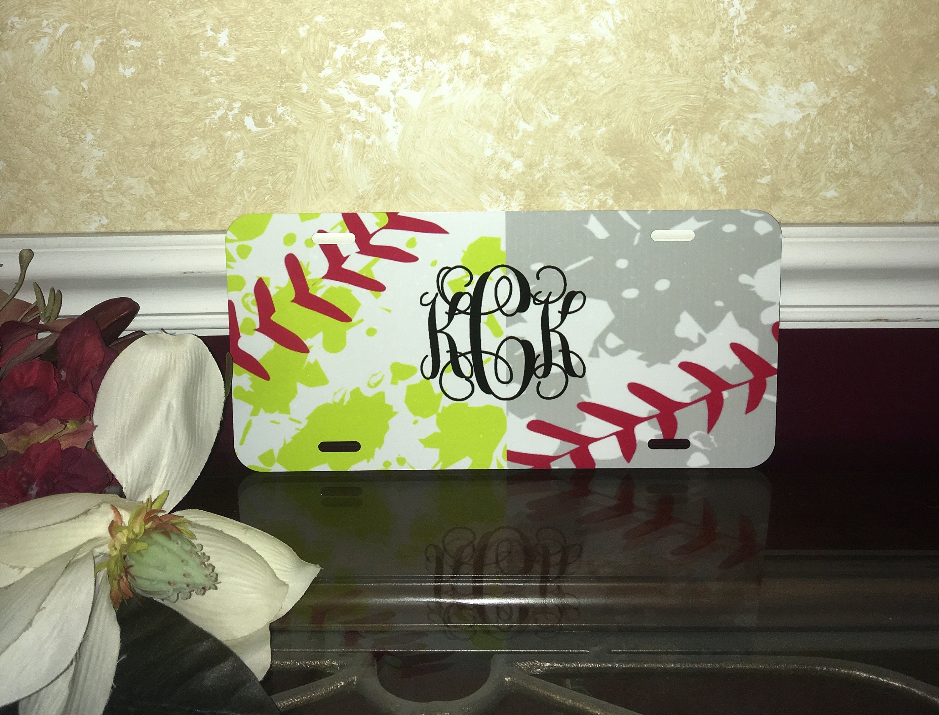 Baseball Softball License Plate Half Baseball Softball Car | Etsy