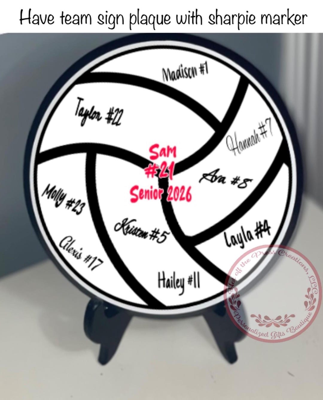 Volleyball Senior 2026 Autograph Plaque, Volleyball Player Team Award ...