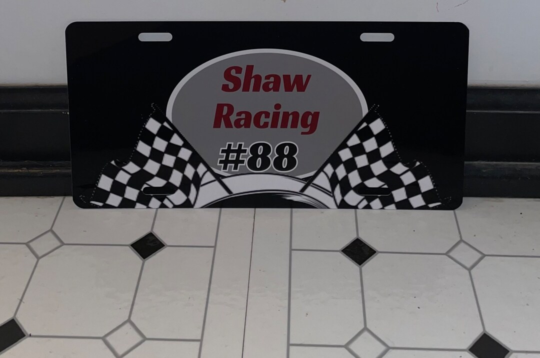 Racing Flags License Plate * Antique Car License * Classic Car License ...