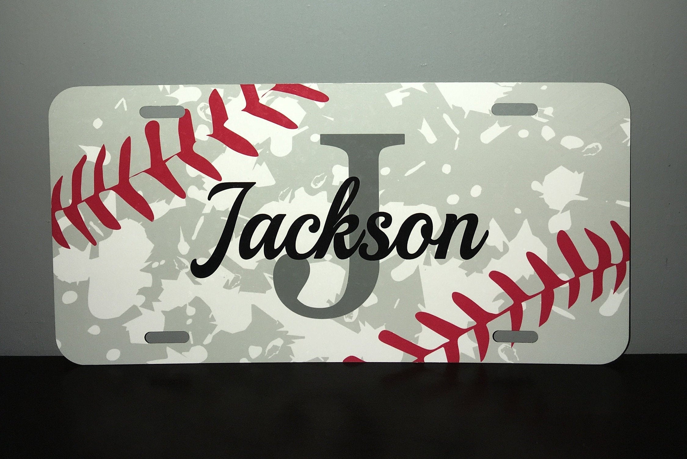 Baseball or Softball License Plate for Car Front With Monogram | Etsy