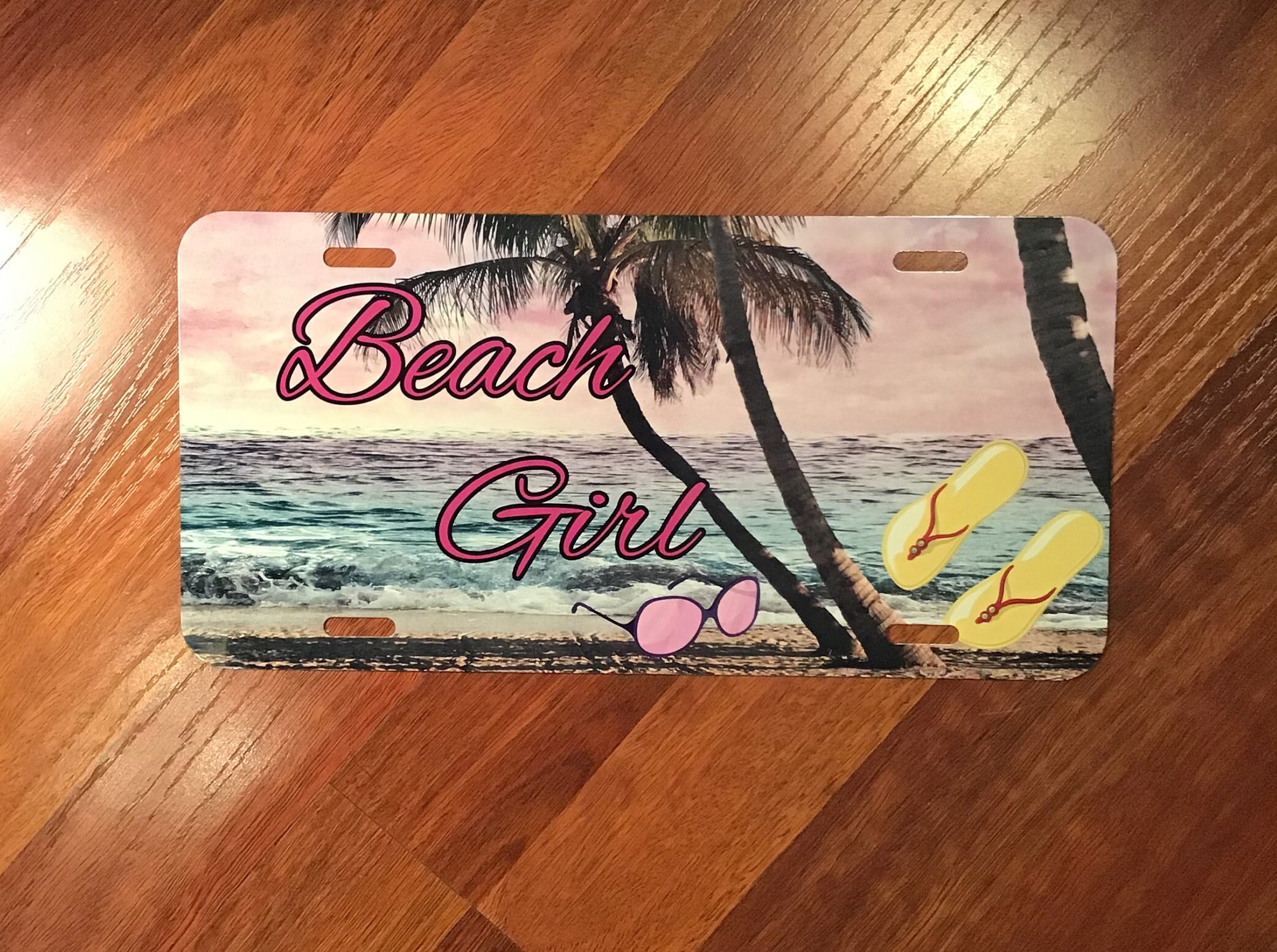 Beach License Plate Tropical Car Plate Beach Scene - Etsy