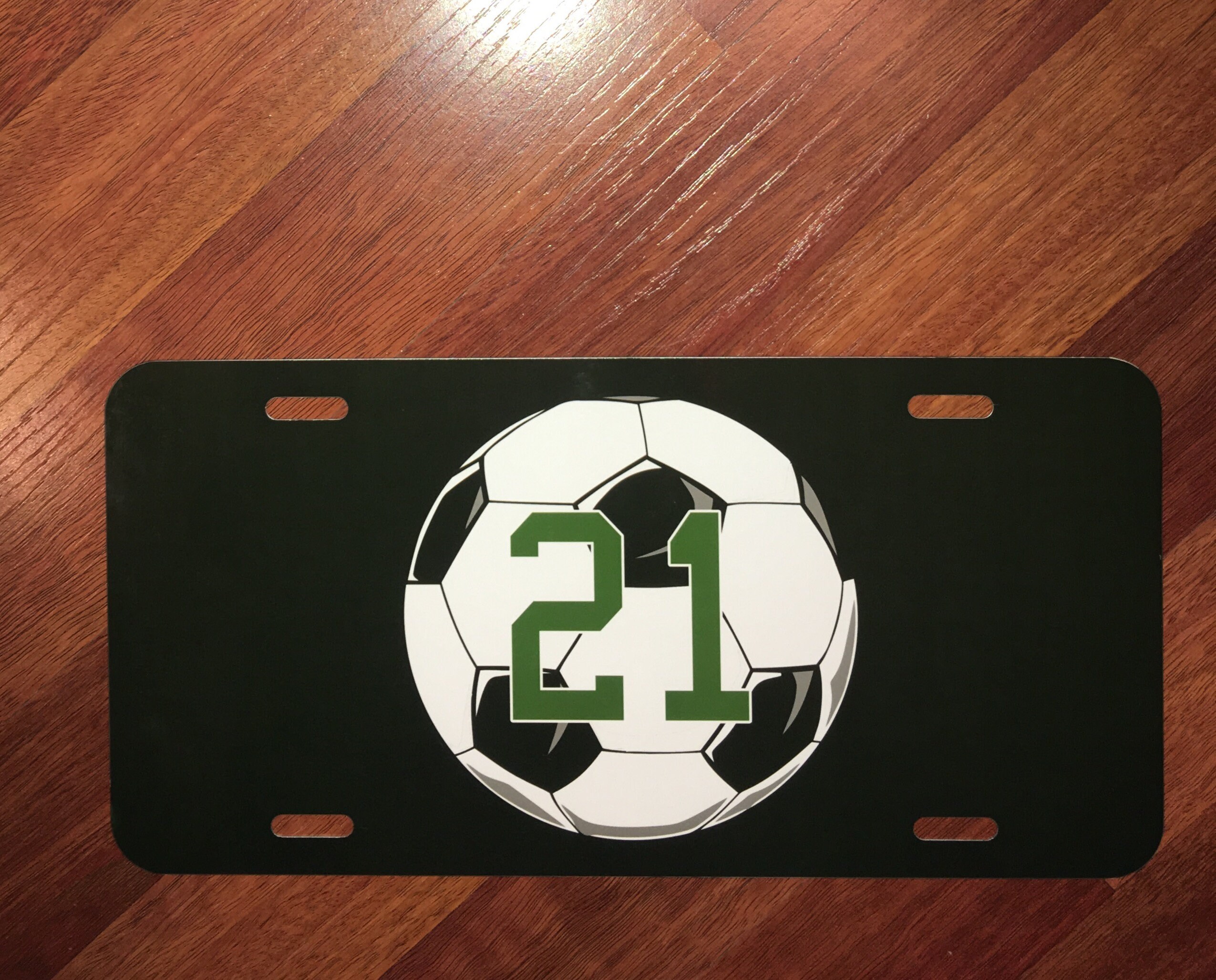 Soccer license plate for front of car with Monogram Soccer | Etsy