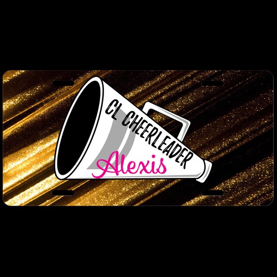 Cheerleader License Plate for Front of Car With Monogram | Etsy